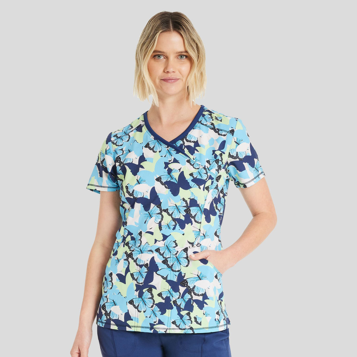 Flutter Frenzy Print Top – Robert's Medical Uniforms
