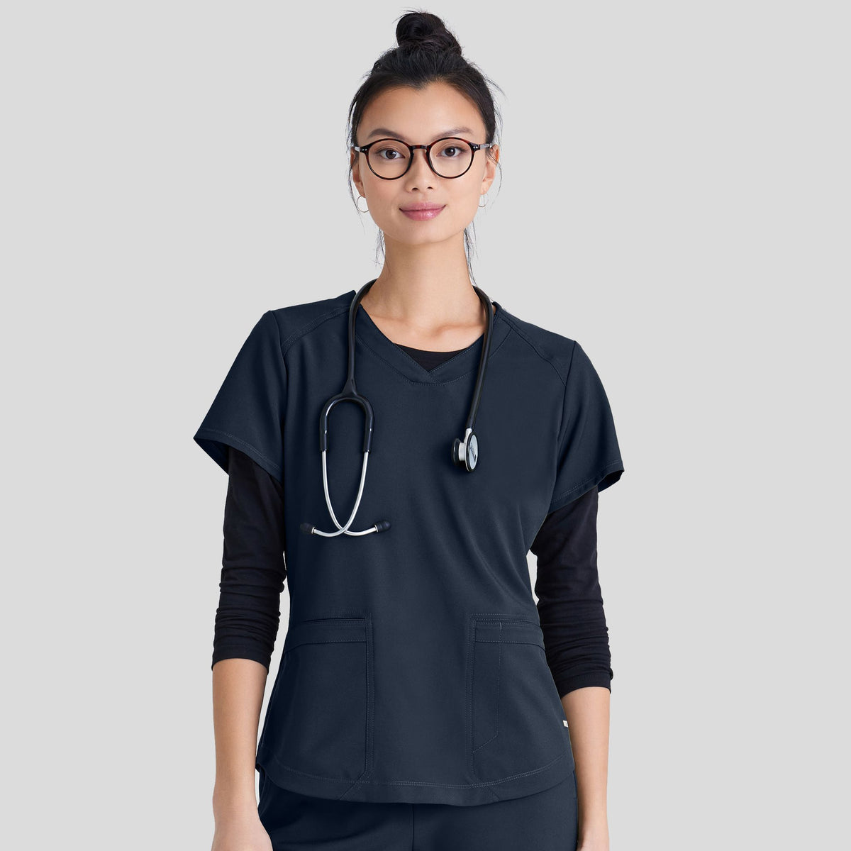 Rhythm Scrub Top | Steel – Robert's Medical Uniforms