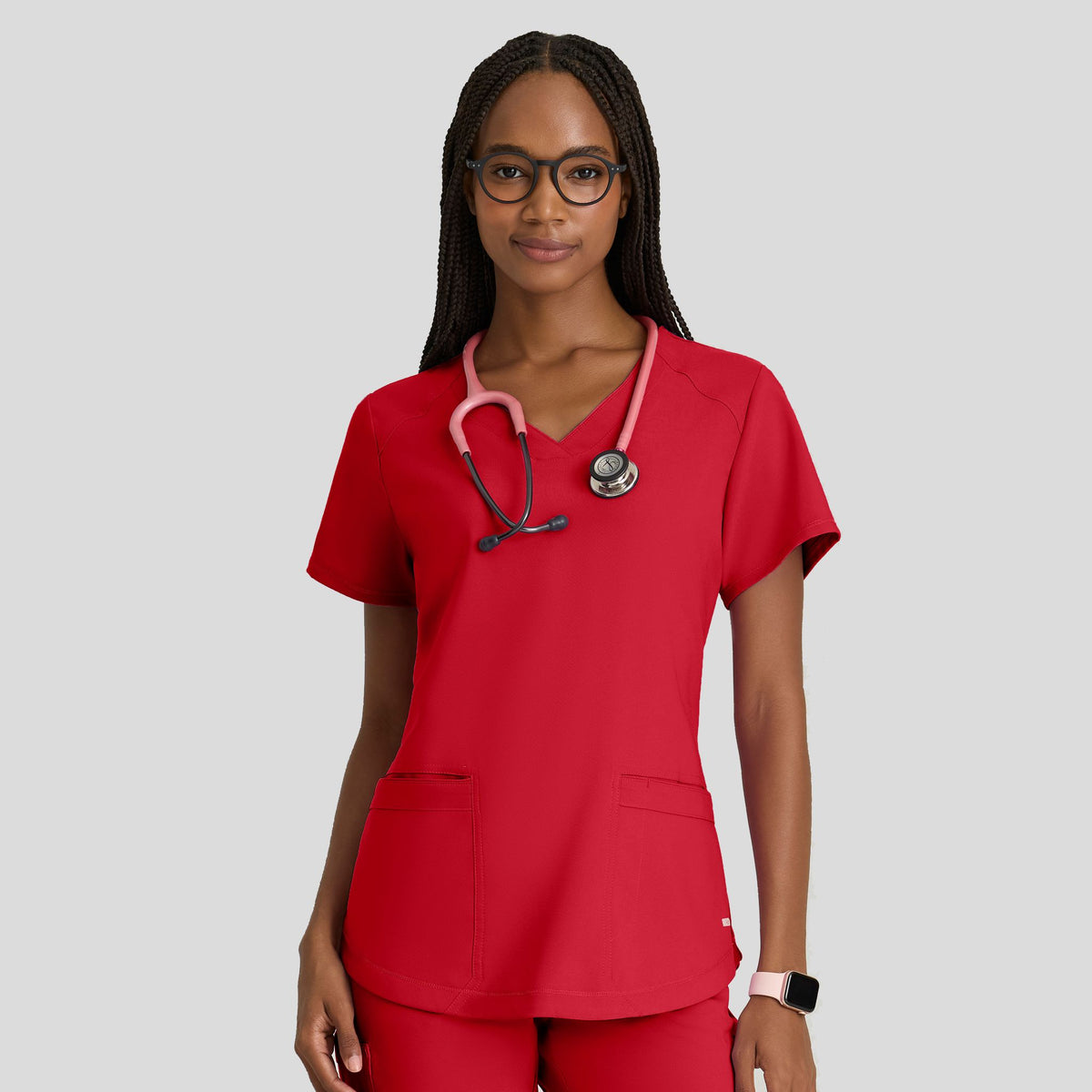 Rhythm Scrub Top | True Red – Robert's Medical Uniforms