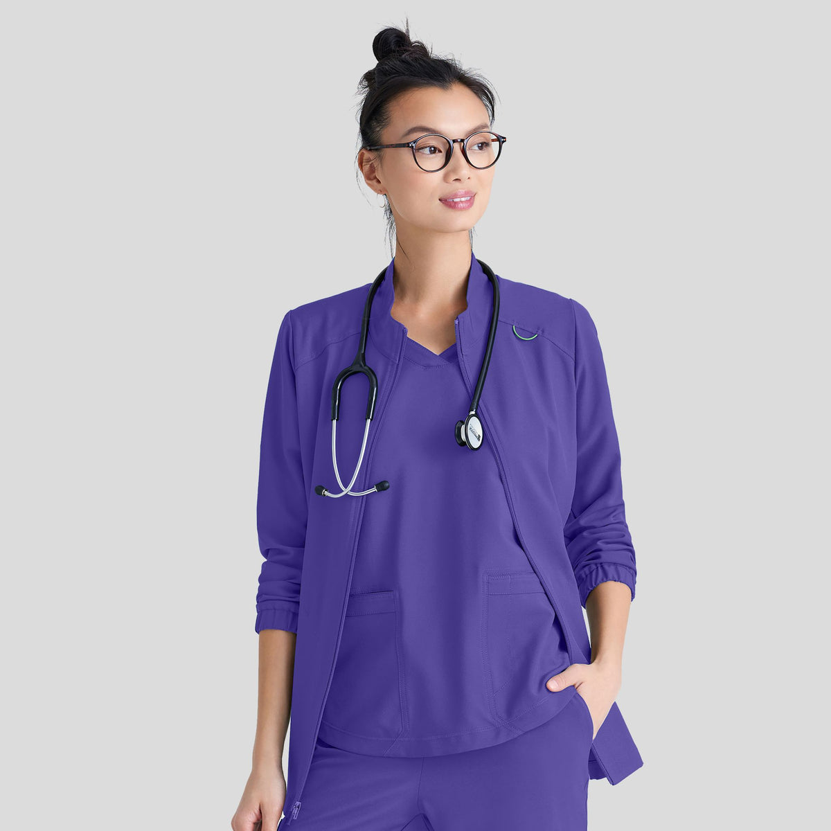 Virtue Warm-up Scrub Jacket | New Grape – Robert's Medical Uniforms