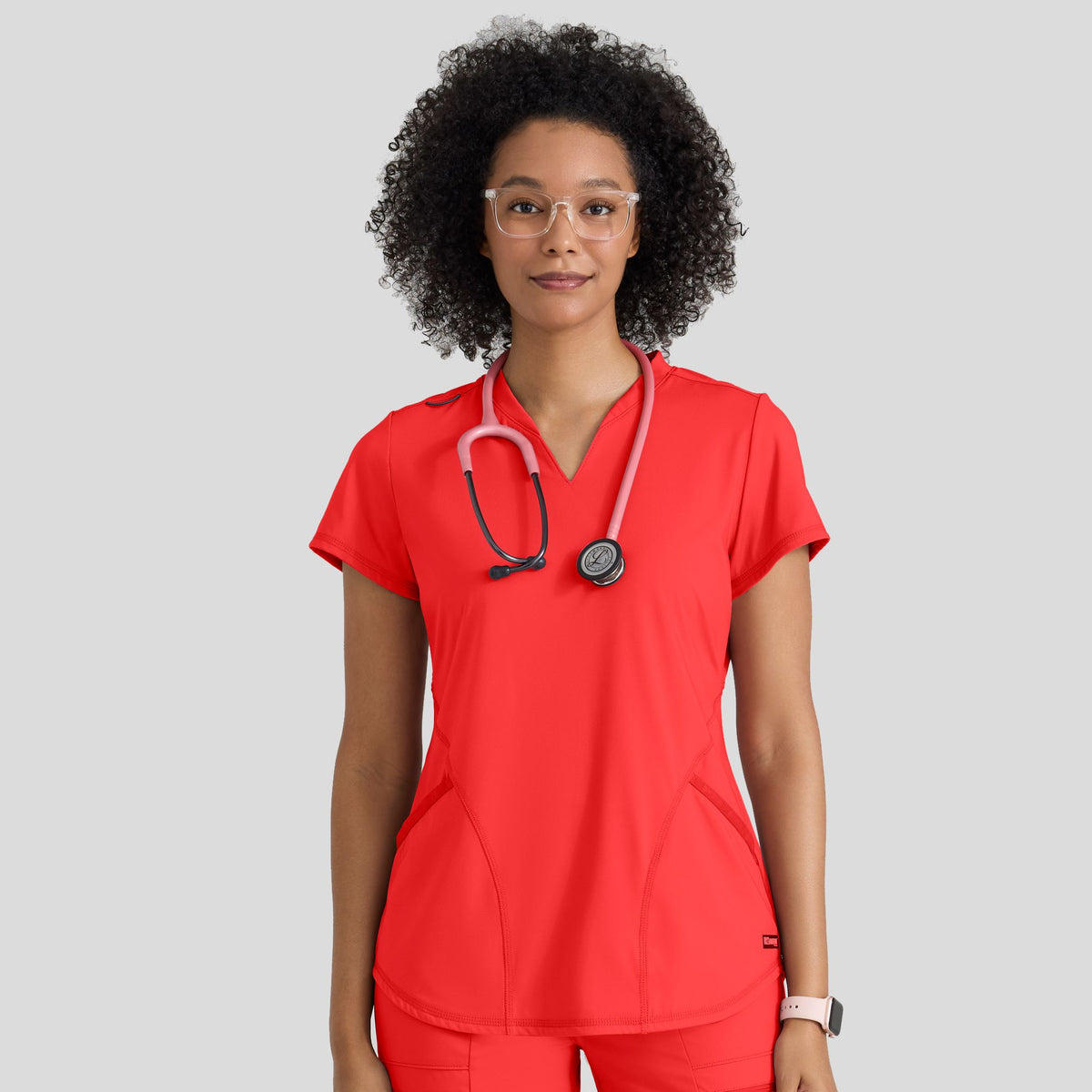 Define Knit Top | Radiant Coral – Robert's Medical Uniforms