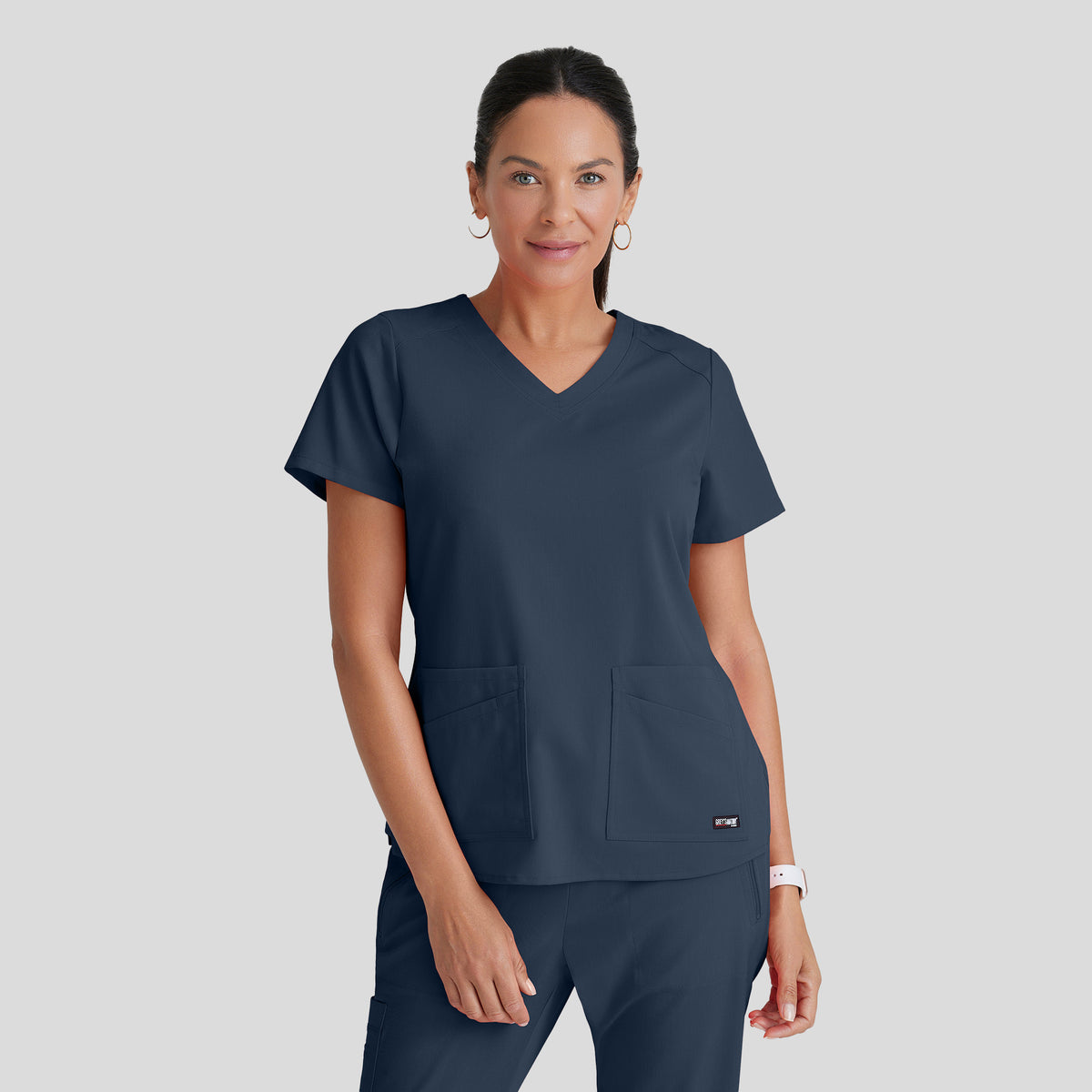 Emma 4-Pocket V-Neck Scrub Top | Steel – Robert's Medical Uniforms