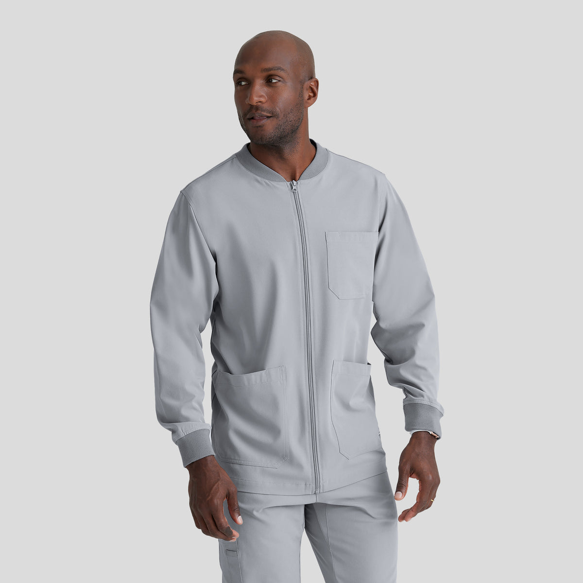 Men's Structure 3-Pocket Crewneck Warmup Scrub Jacket | Moonstruck ...