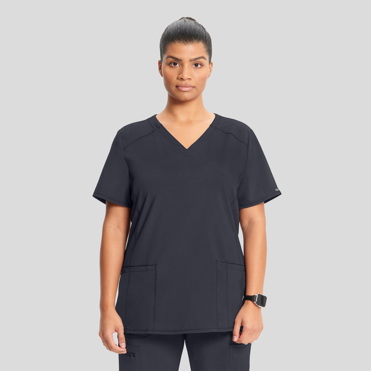 Infinity V-Neck Solid Scrub Top | Pewter – Robert's Medical Uniforms