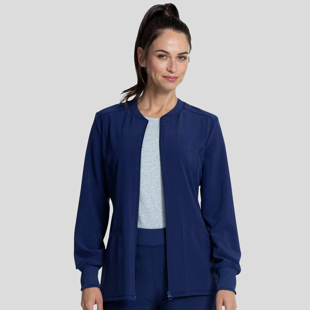 Zip Front Jacket | Navy – Robert's Medical Uniforms