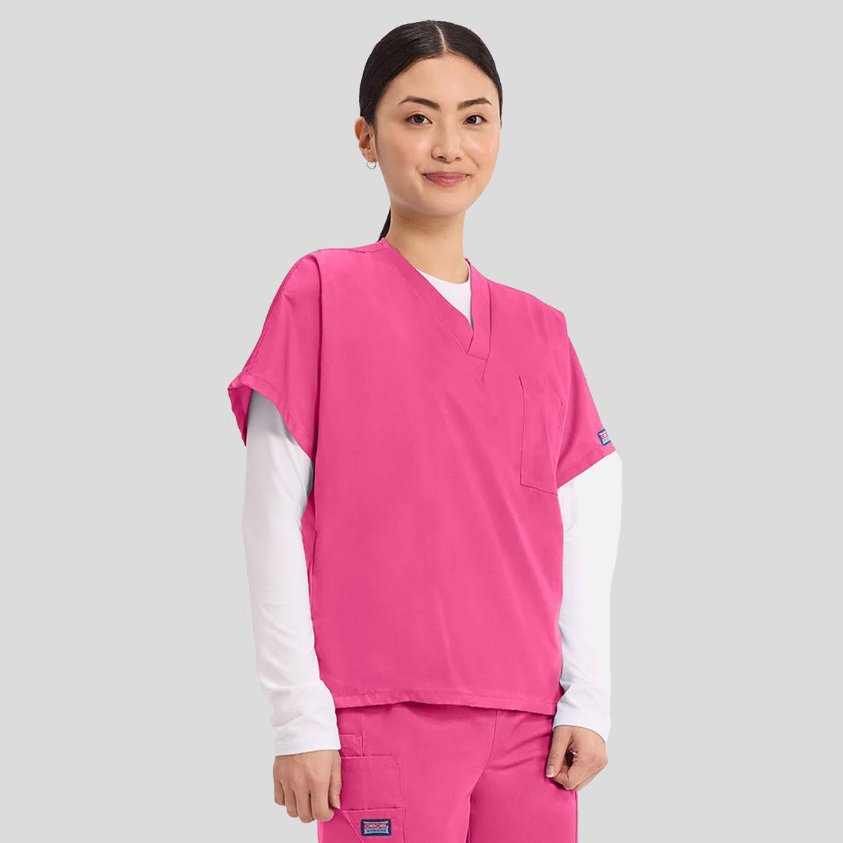 Unisex V-Neck 1 Pocket | Shocking Pink – Robert's Medical Uniforms