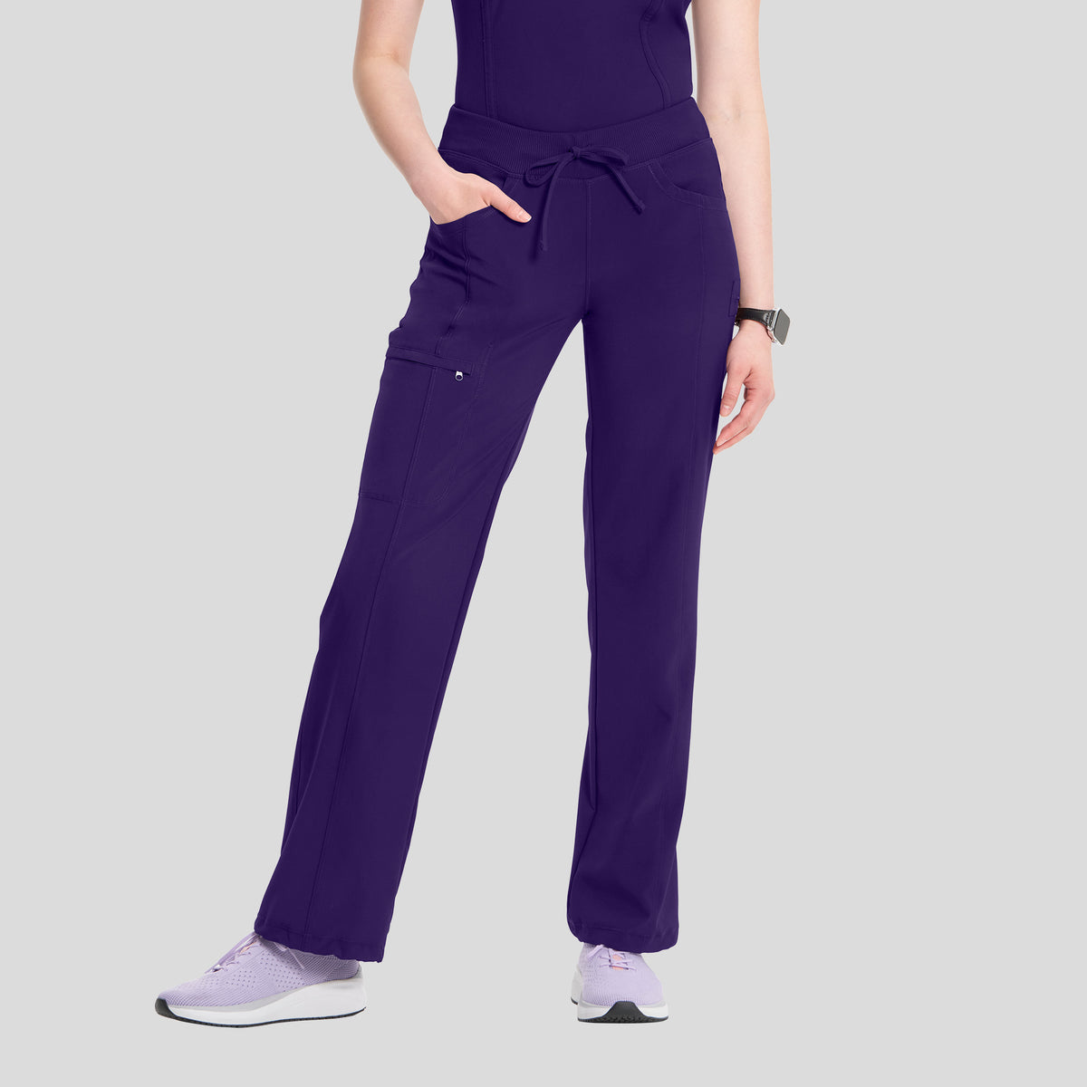 Rib Knit Drawstring Waist Scrub Pant | Grape – Robert's Medical Uniforms