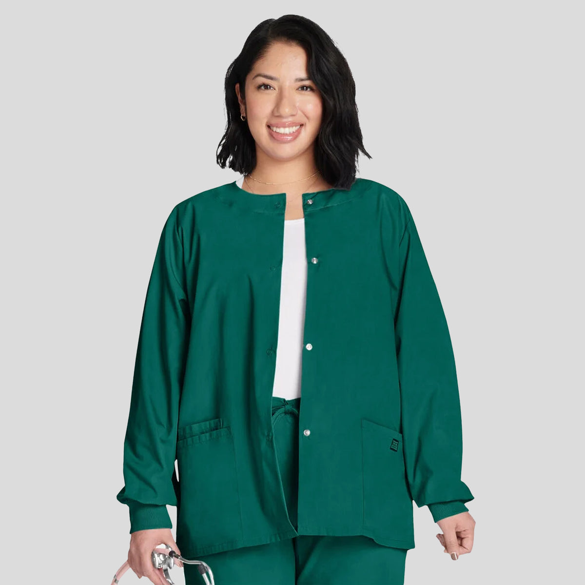 Women's Snap Front Jacket | Hunter – Robert's Medical Uniforms