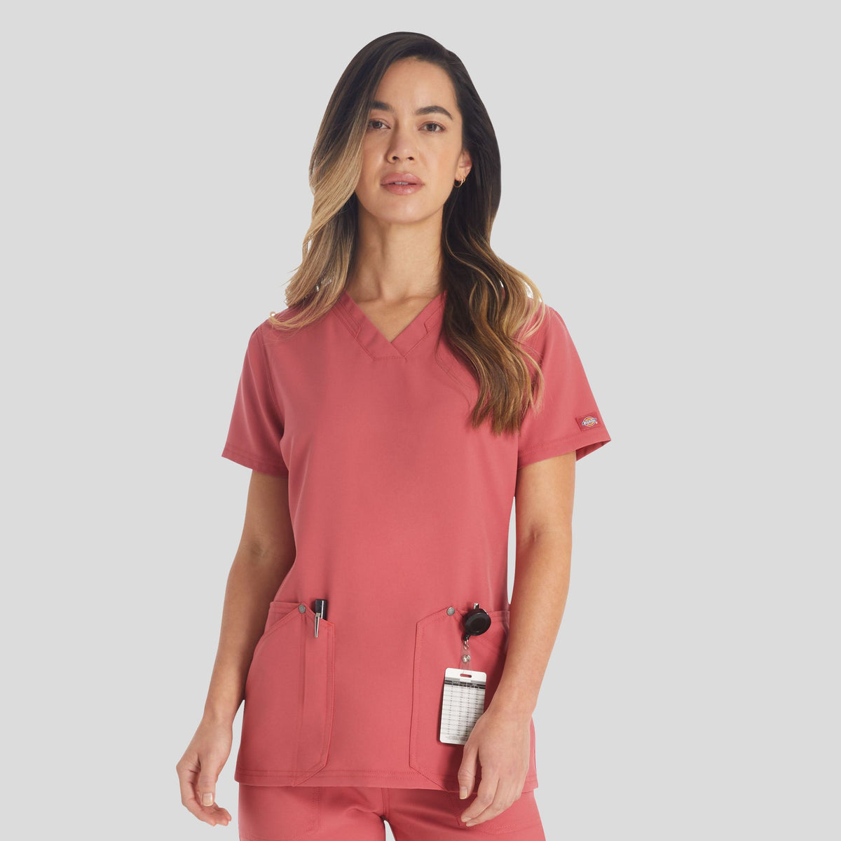 Women's V-Neck Scrub Top | Red Clay – Robert's Medical Uniforms