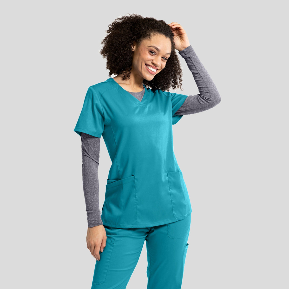 Women’s V-Neck Top | Teal – Robert's Medical Uniforms