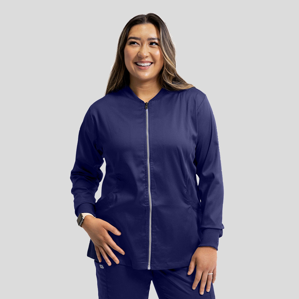 Women’s Zip Jacket | Navy – Robert's Medical Uniforms