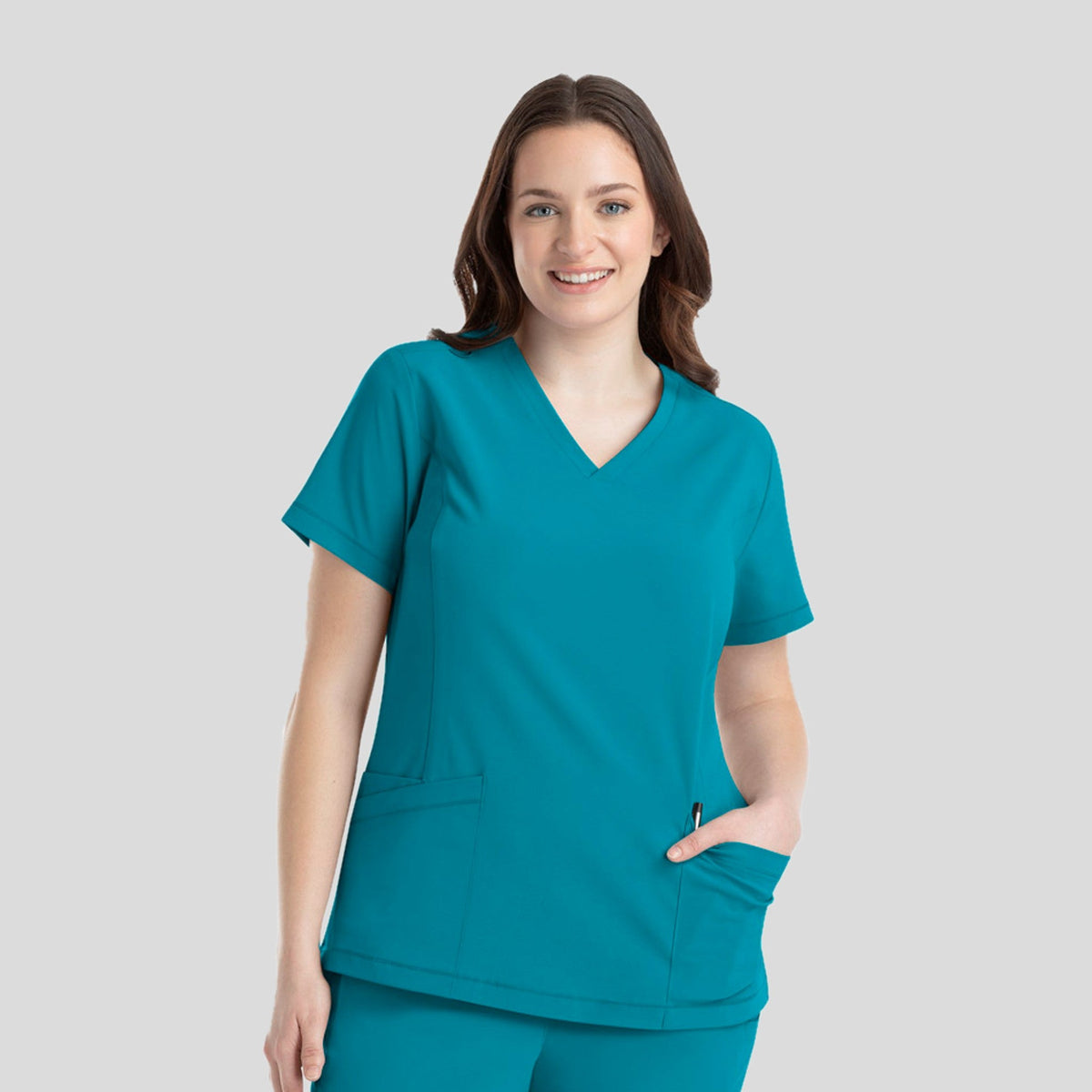 Women's V-Neck Top | Teal – Robert's Medical Uniforms