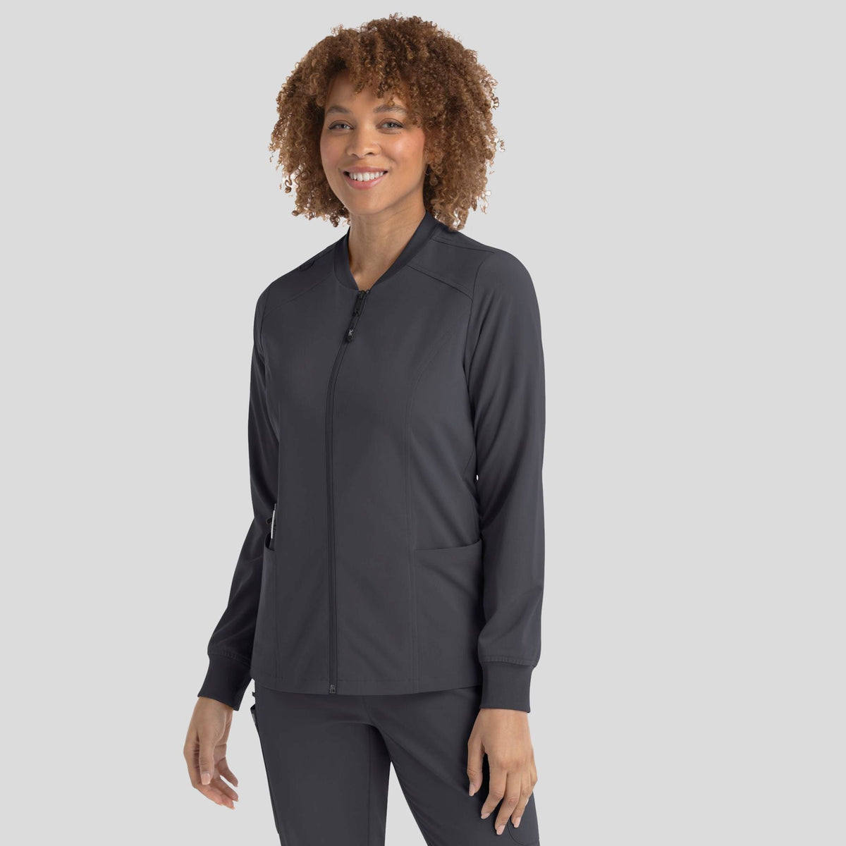 Women’s Zip Jacket | Pewter – Robert's Medical Uniforms