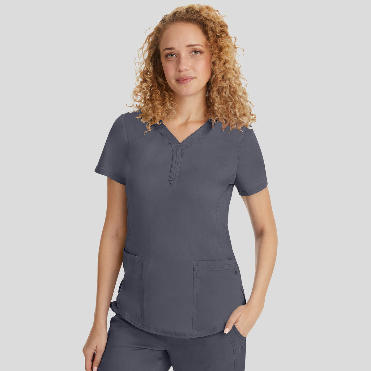 Jane Y-Neck Scrub Top | Pewter – Robert's Medical Uniforms