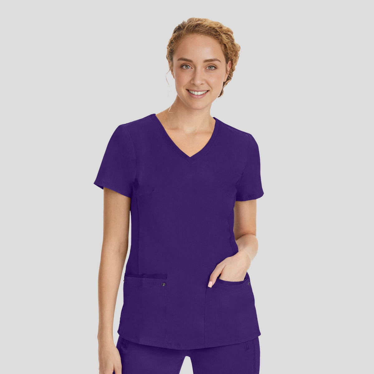 Juliet V-Neck Yoga Scrub Top | Grape – Robert's Medical Uniforms