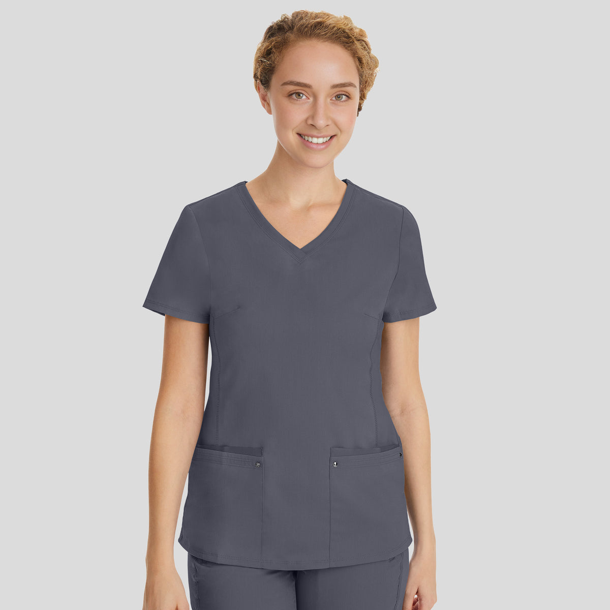 Juliet V-Neck Yoga Scrub Top | Pewter – Robert's Medical Uniforms