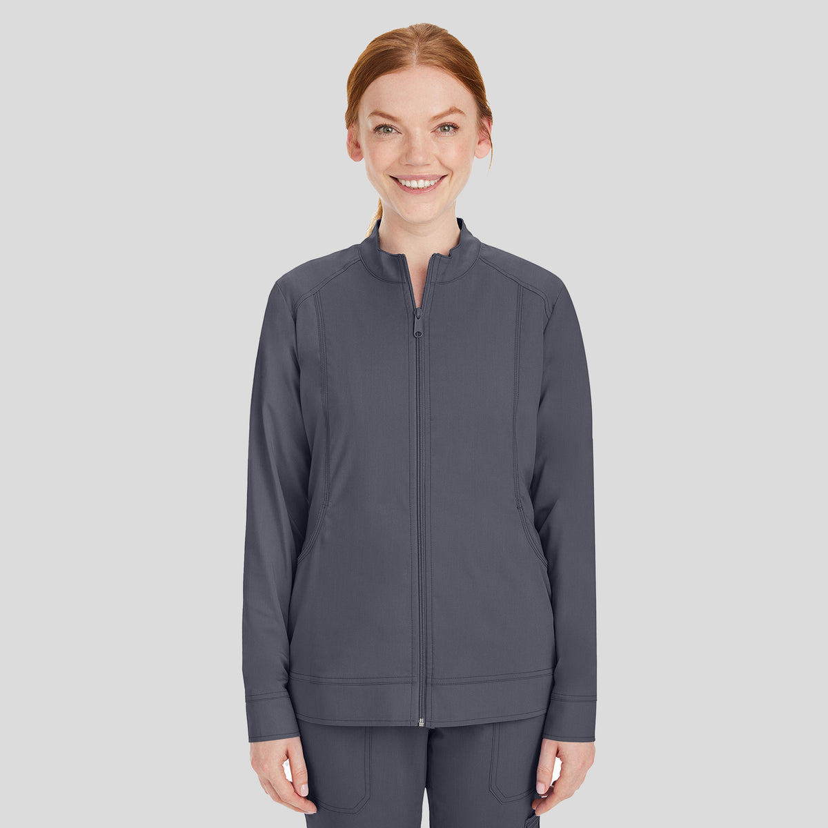 Dakota Zip Front Scrub Jacket | Pewter – Robert's Medical Uniforms