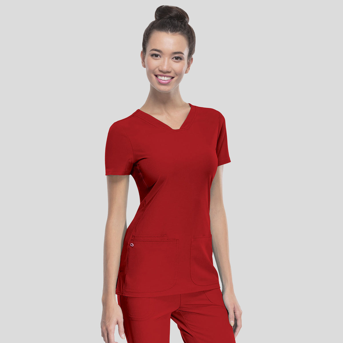 Pitter-Pat V-Neck Top | Red – Robert's Medical Uniforms