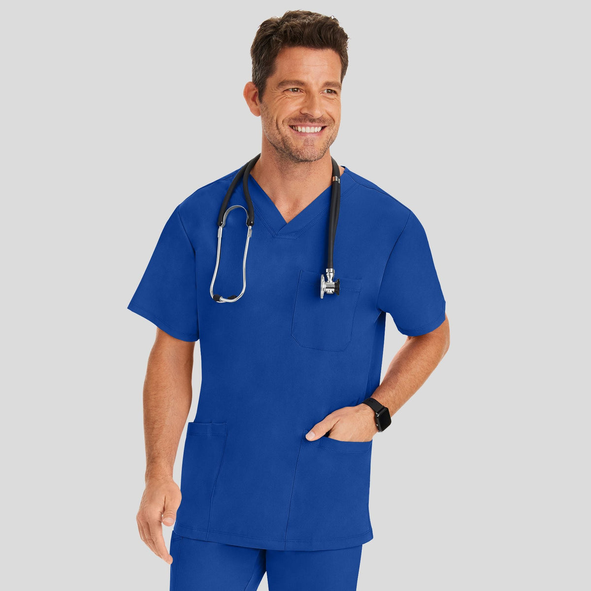 Men's Matthew V-Neck Solid Scrub Top | Galaxy – Robert's Medical Uniforms