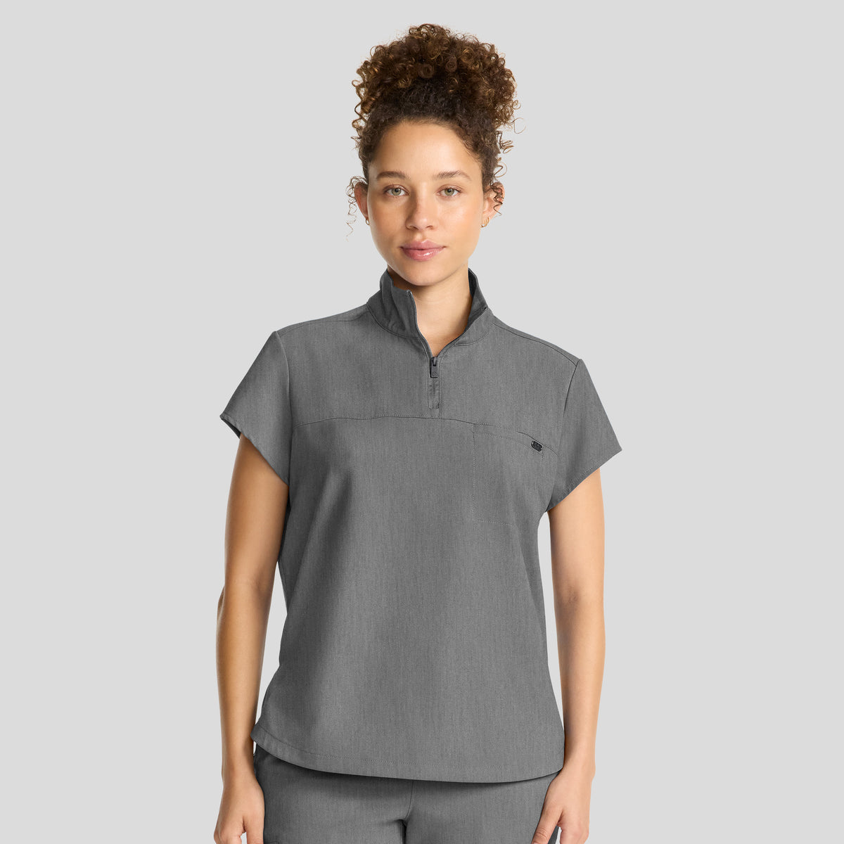Women's Bella Quarter Zip Scrub Top | Heather Ash – Robert's Medical ...