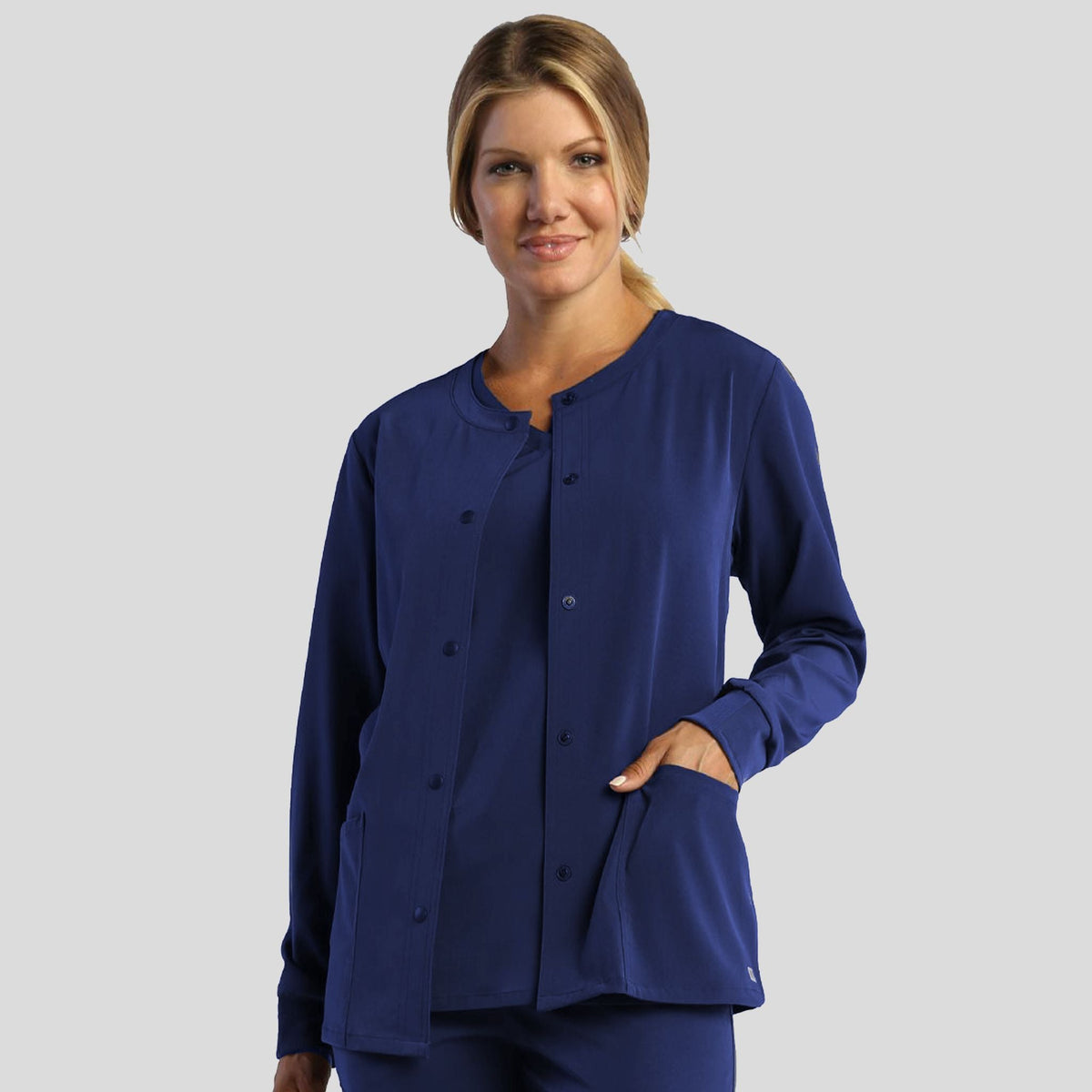 Women’s Snap Jacket | Navy – Robert's Medical Uniforms