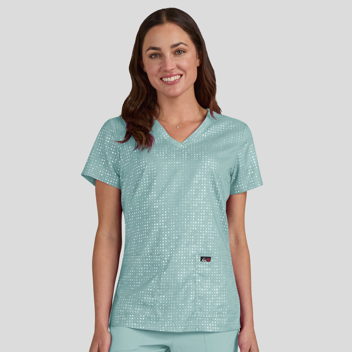 Velora Top | Iridescent Sage – Robert's Medical Uniforms