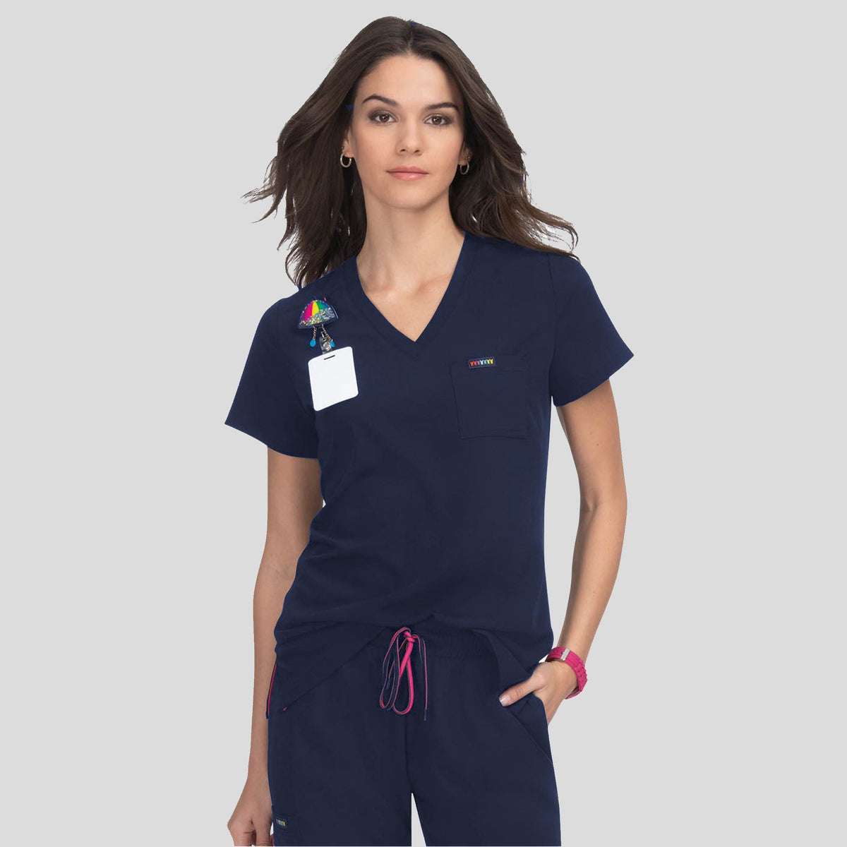 Coco Women's 1-Pocket Tuck-In Scrub Top | Navy – Robert's Medical Uniforms