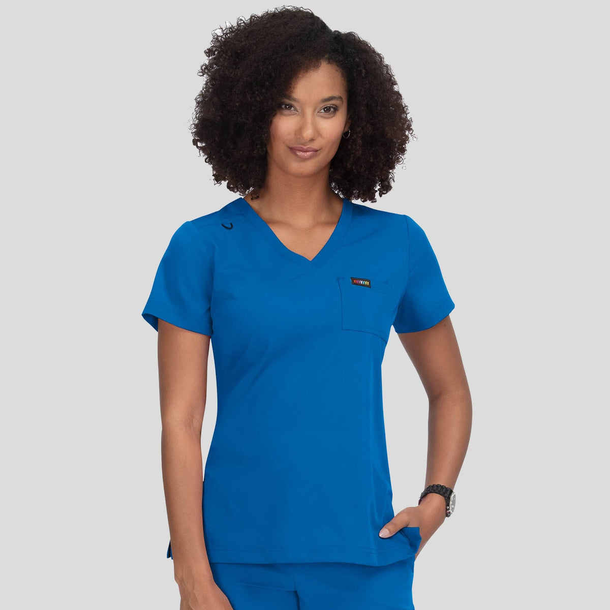 Coco Women's 1-Pocket Tuck-In Scrub Top | Royal – Robert's Medical Uniforms