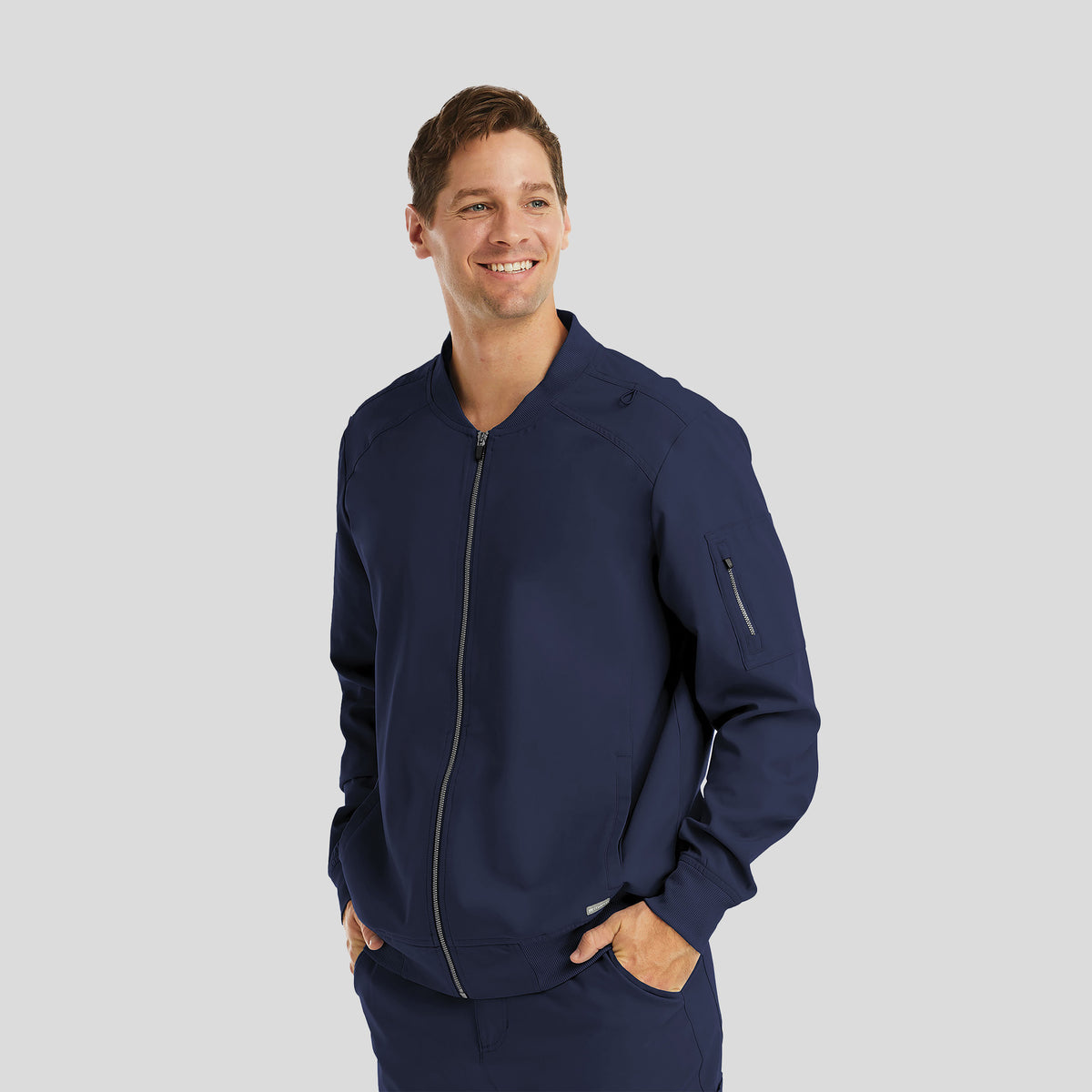 Men’s Full Zip Bomber Jacket | Navy – Robert's Medical Uniforms