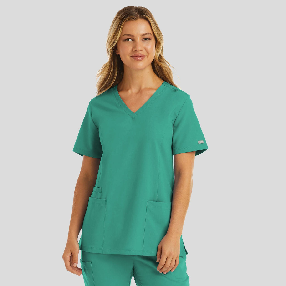 Women's Double V-neck Top | Surgical Green – Robert's Medical Uniforms