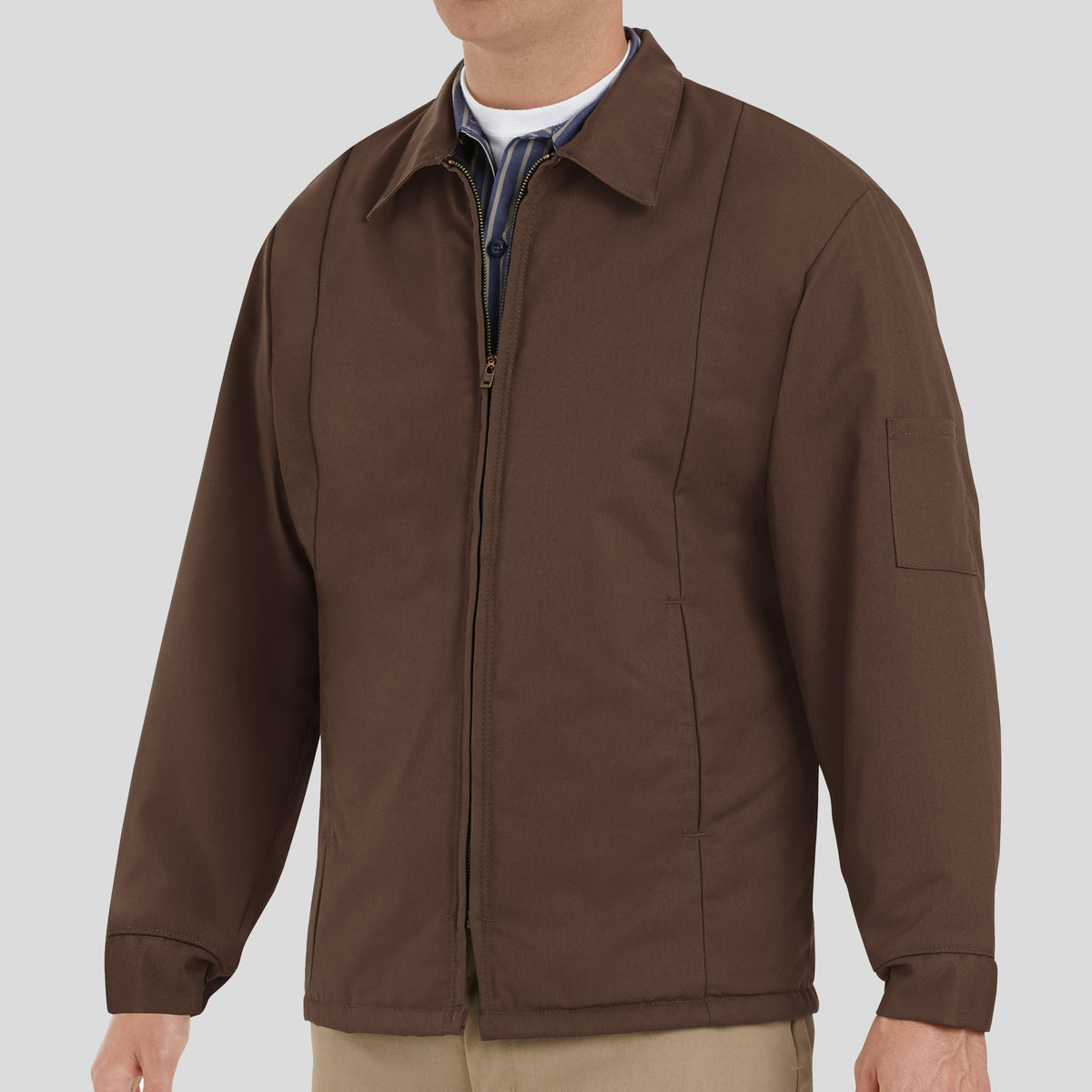 Perma-Lined Panel Jacket | Brown – Robert's Medical Uniforms