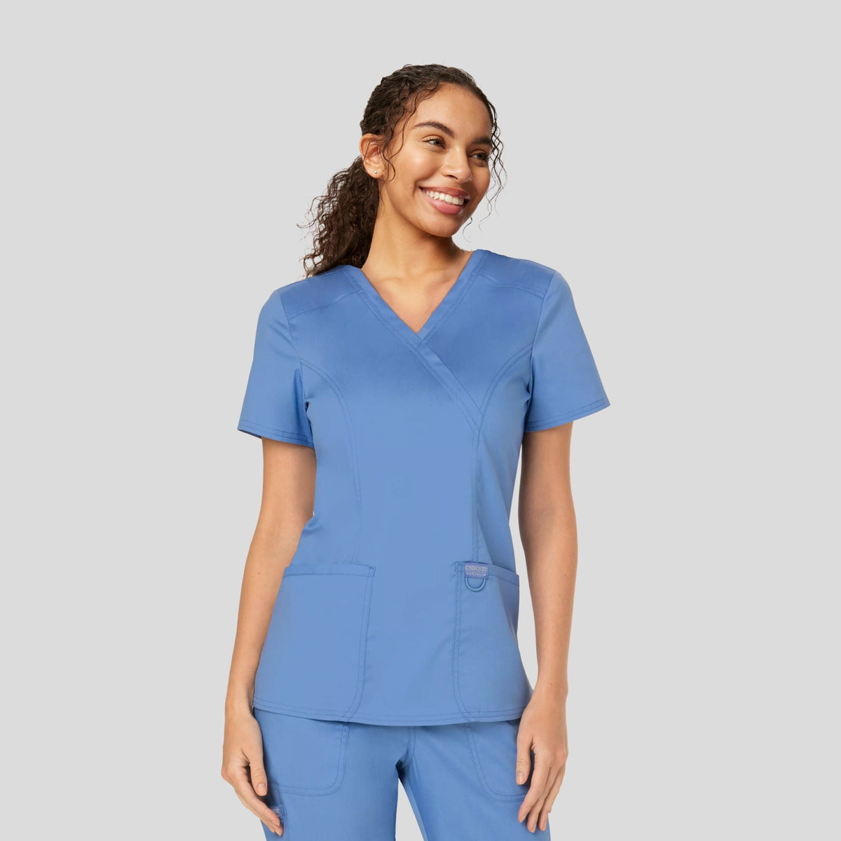 Women's Mock Wrap Solid Scrub Top | Ciel – Robert's Medical Uniforms
