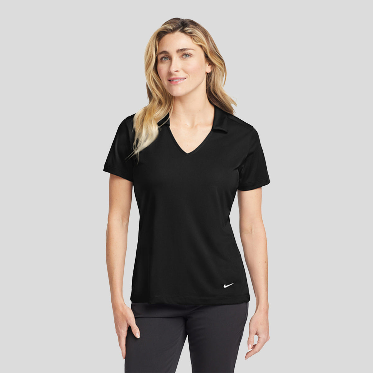 Women's Dri-FIT Vertical Mesh Polo | Black – Robert's Medical Uniforms