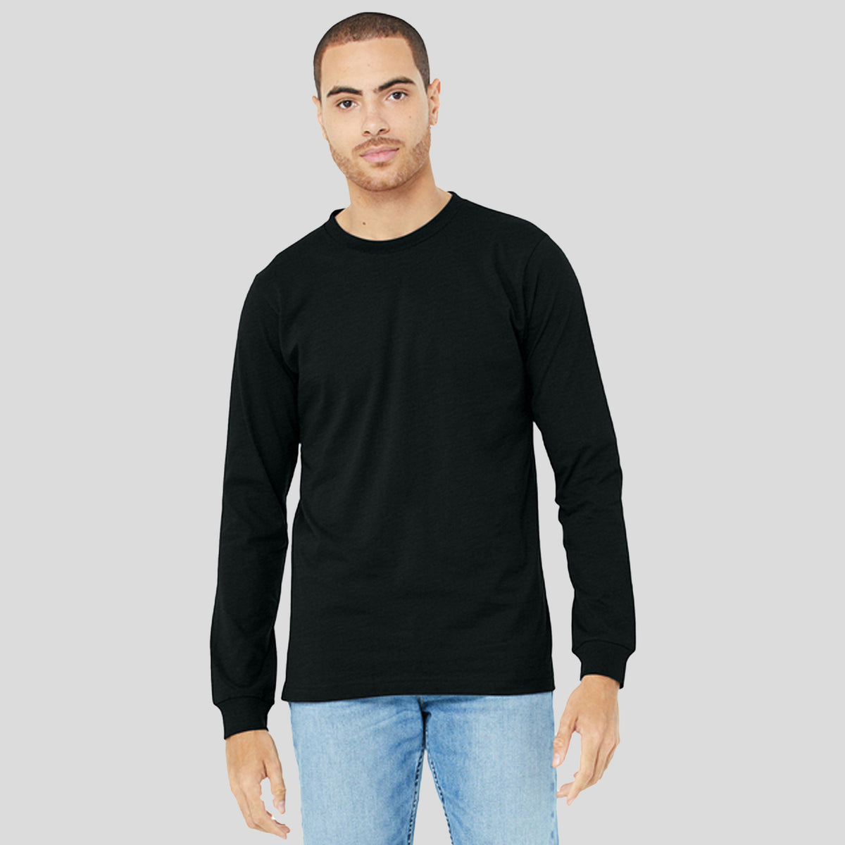 Unisex Heather CVC Long Sleeve Tee | Solid Black Blend – Robert's ...