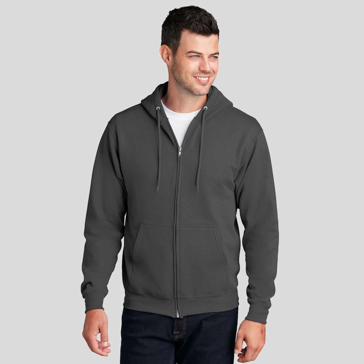 Core Fleece Full-Zip Hooded Sweatshirt | Charcoal – Robert's Medical ...