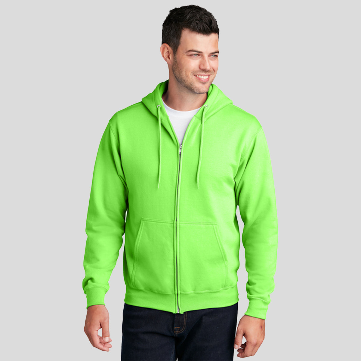 Core Fleece Full-Zip Hooded Sweatshirt | Neon Green – Robert's Medical ...