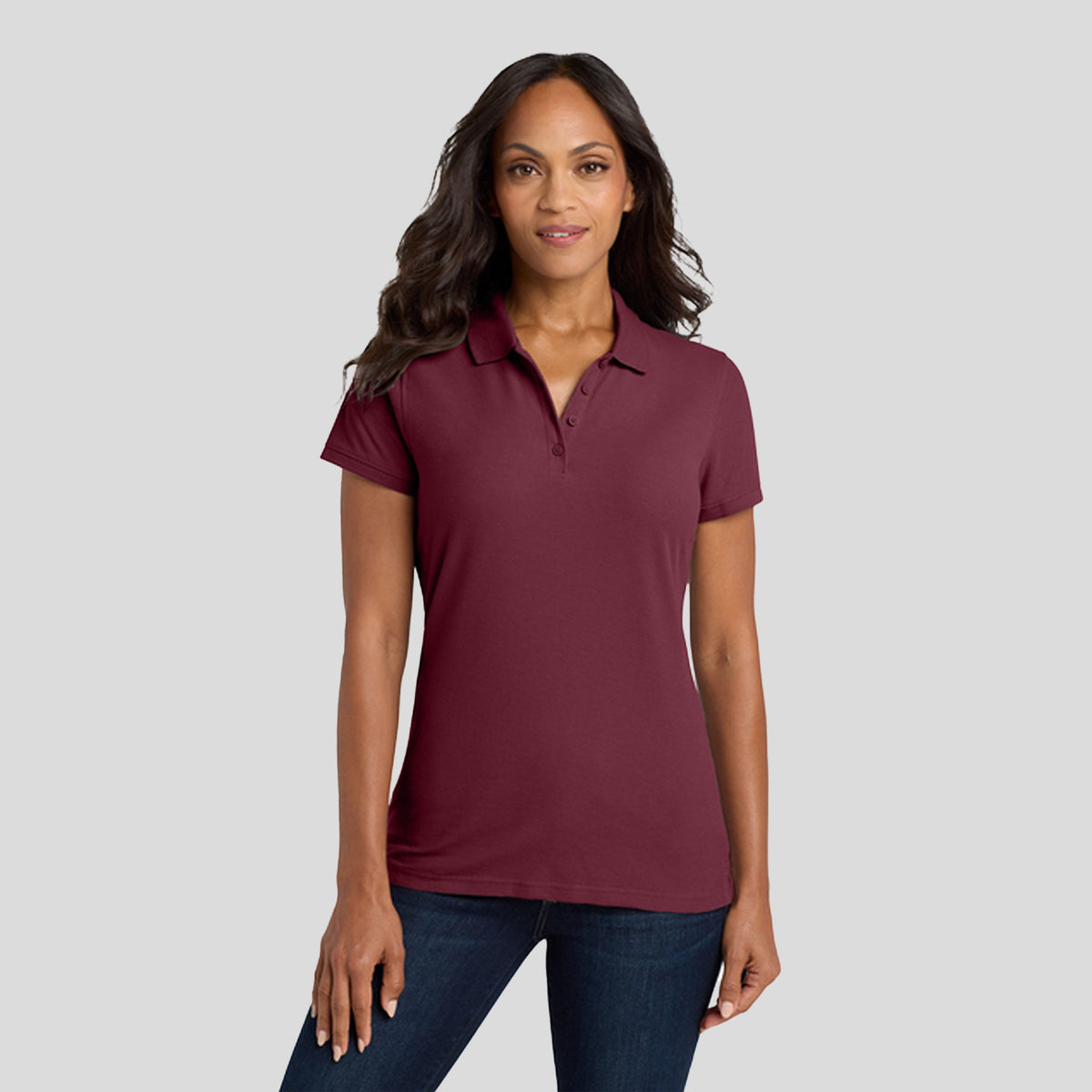Women's Core Classic Pique Polo | Burgundy – Robert's Medical Uniforms