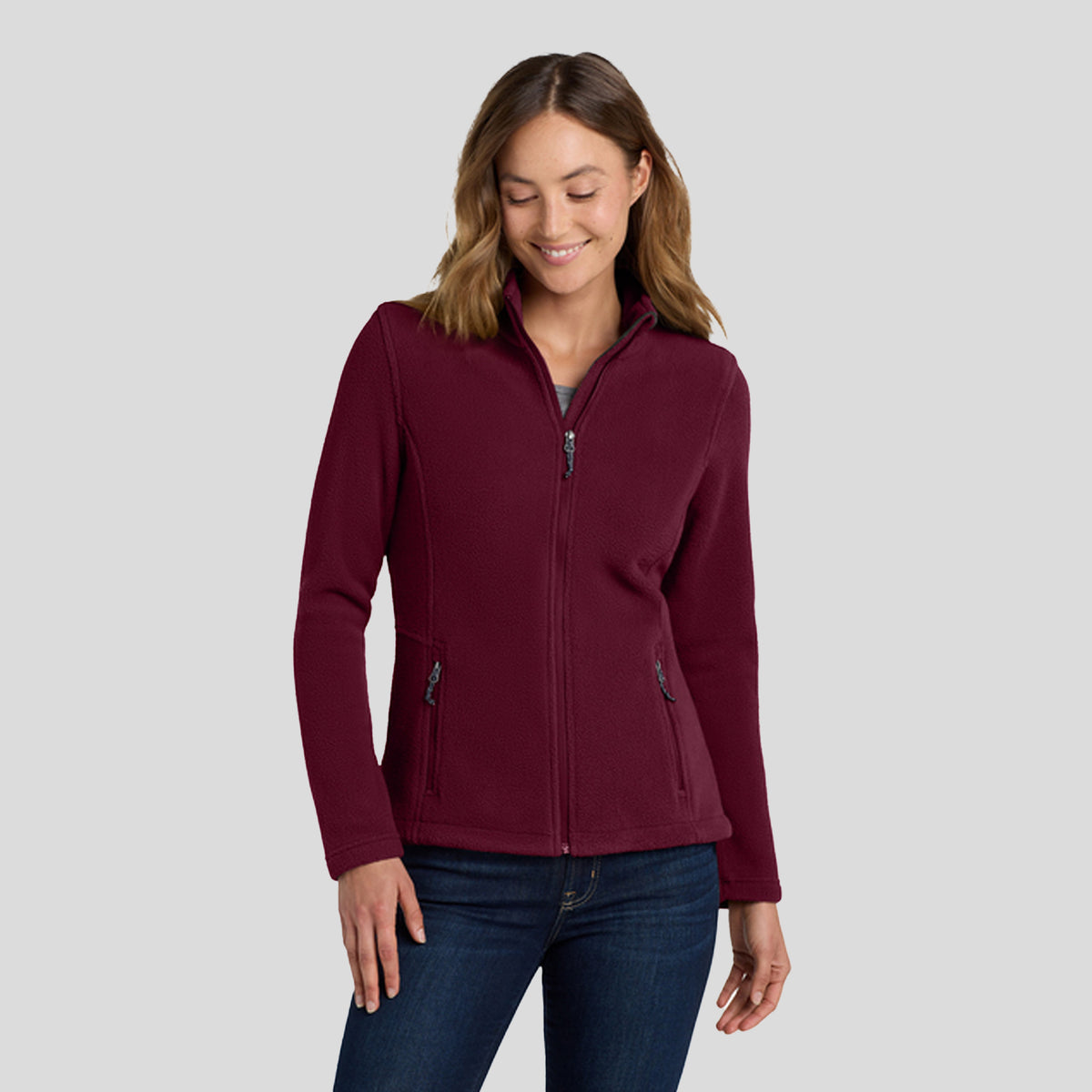 Women's Value Fleece Jacket | Maroon – Robert's Medical Uniforms