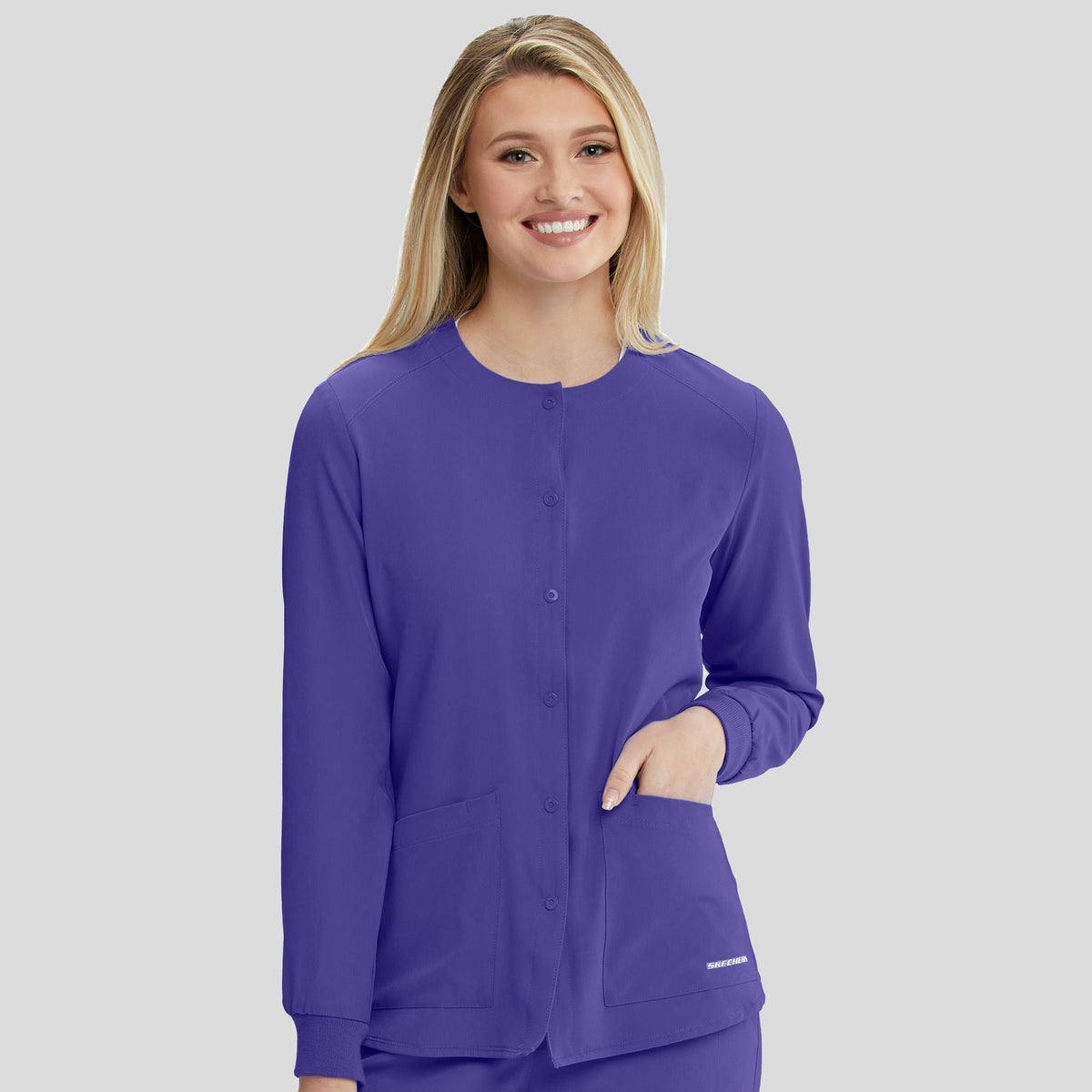 Stability Warmup Scrub Jacket | Grape – Robert's Medical Uniforms
