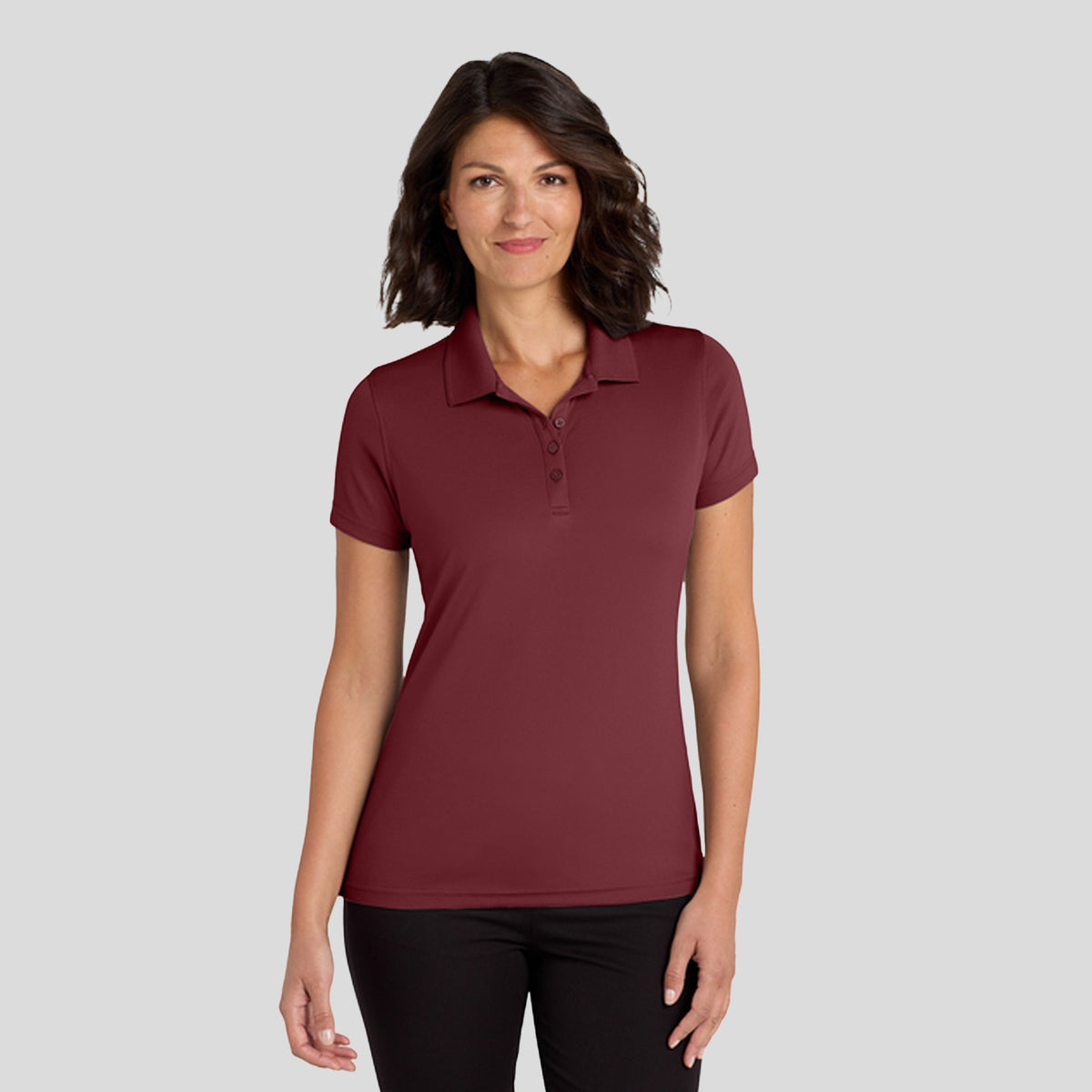 Women's Dry Zone® UV Micro-Mesh Polo | Burgundy – Robert's Medical Uniforms