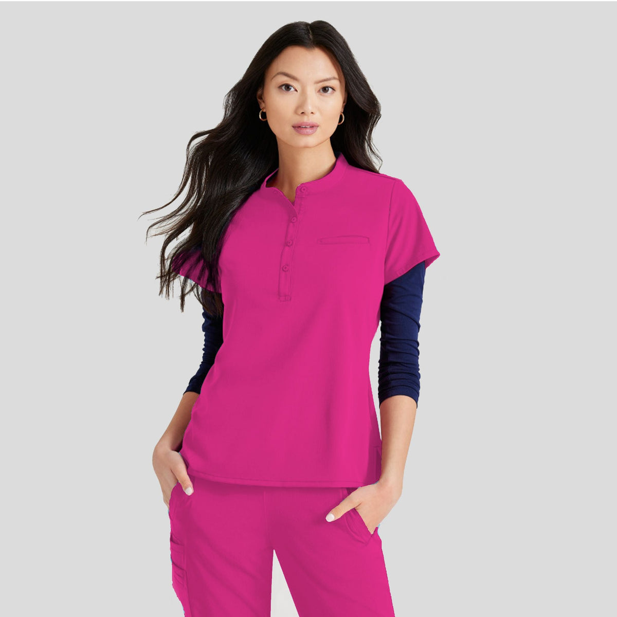 Mission Scrub Top | Magenta Rush – Robert's Medical Uniforms