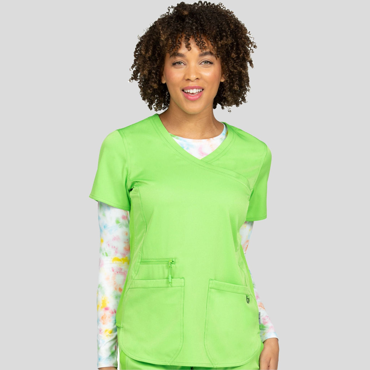 Madi Side Knit Top | Electric Green – Robert's Medical Uniforms