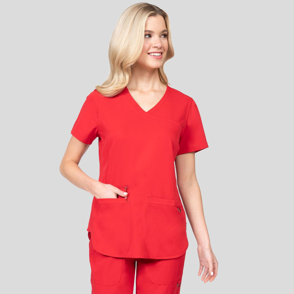 Madi Side Knit Top | Red – Robert's Medical Uniforms