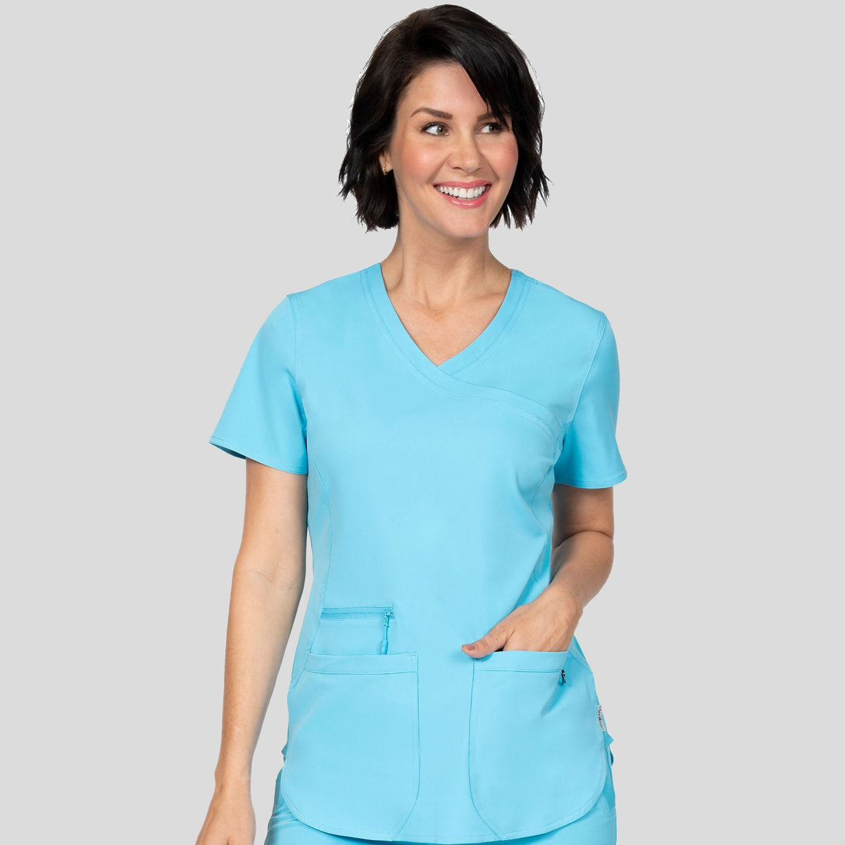 Madi Side Knit Top | Turquoise – Robert's Medical Uniforms