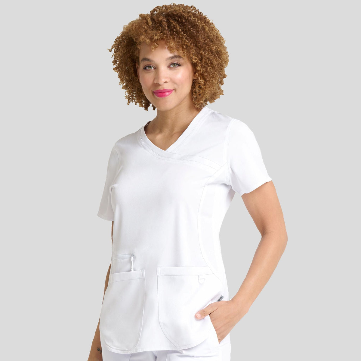 Madi Side Knit Top | White – Robert's Medical Uniforms
