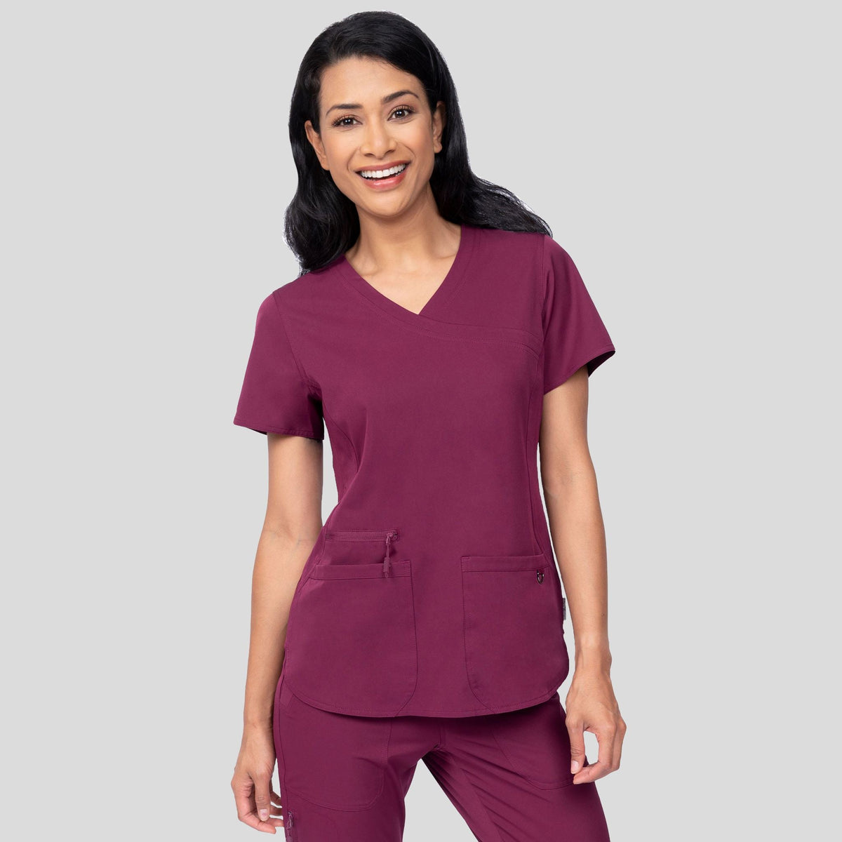 Madi Side Knit Top | Wine – Robert's Medical Uniforms