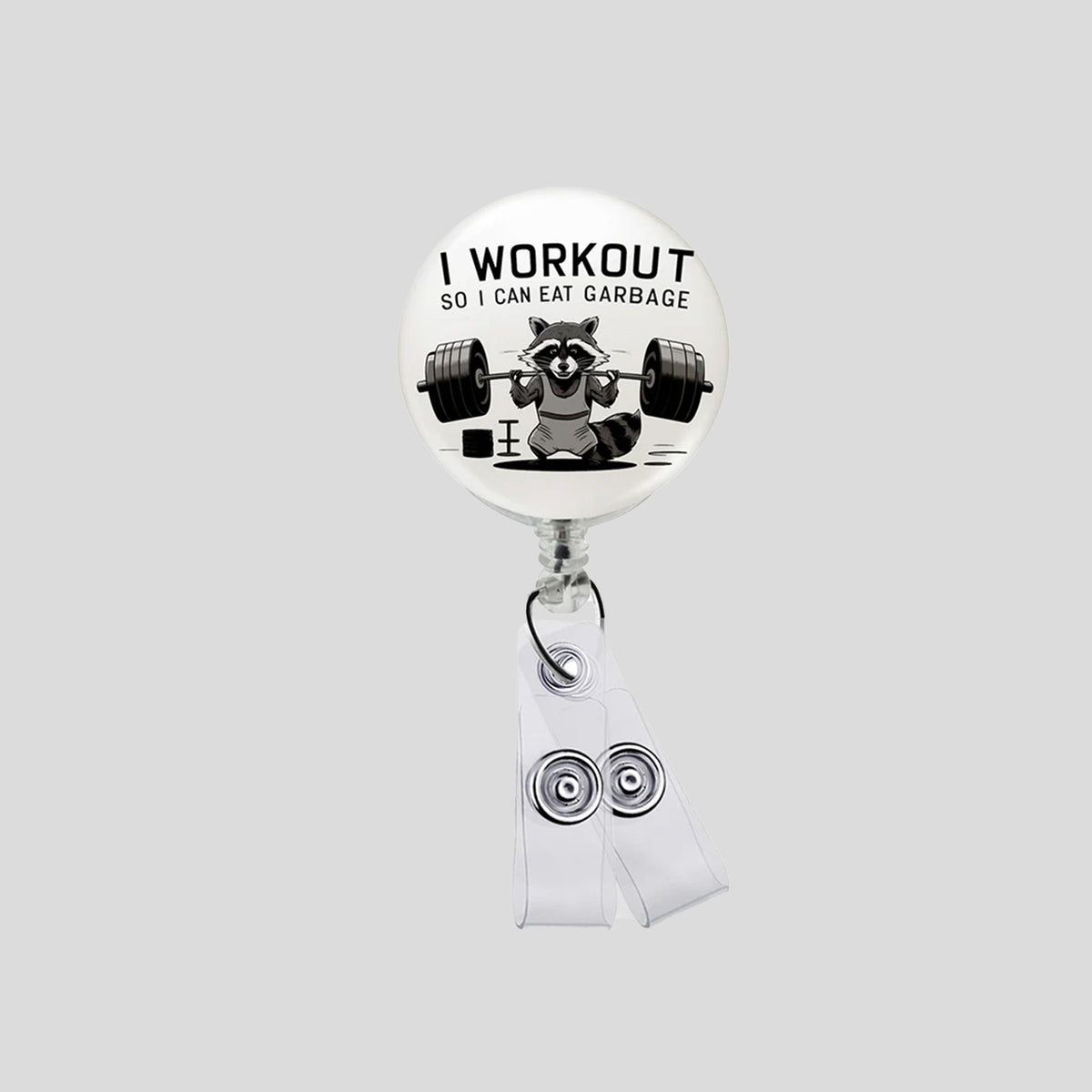 Workout Raccoon Badge Holder – Robert's Medical Uniforms
